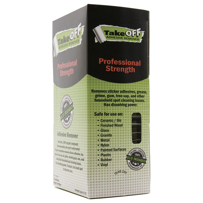 TakeOFF™ Adhesive Remover Box of 25 Individual Wipes – TakeOFF™ Products